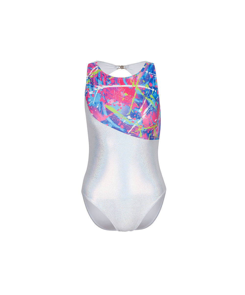 Freed Of London | Sleeveless Keyhole Back Leotard w/ Diagonal Print